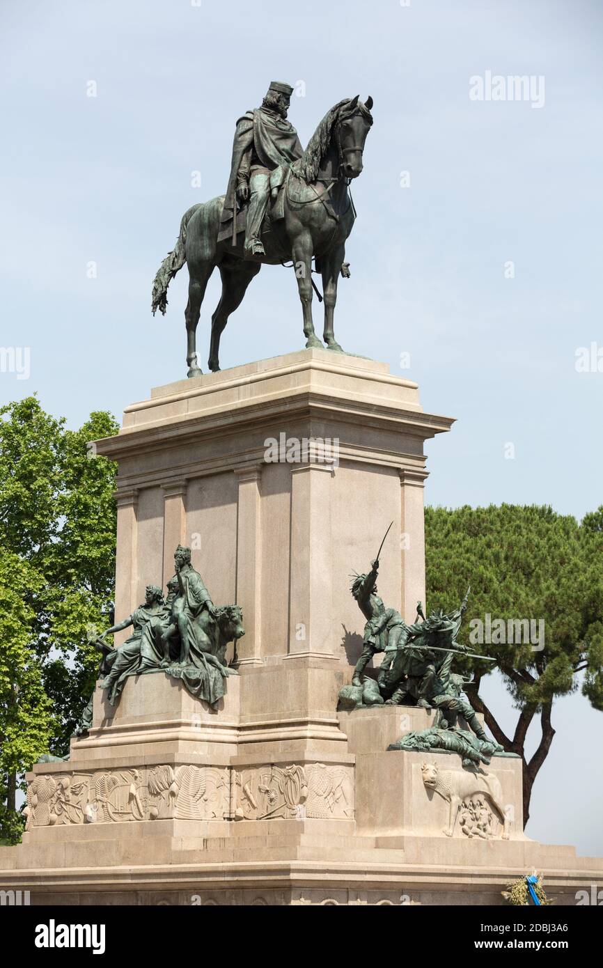 Garibaldi Monument on Janiculum Hill in Rome, Italy Stock Photo - Alamy