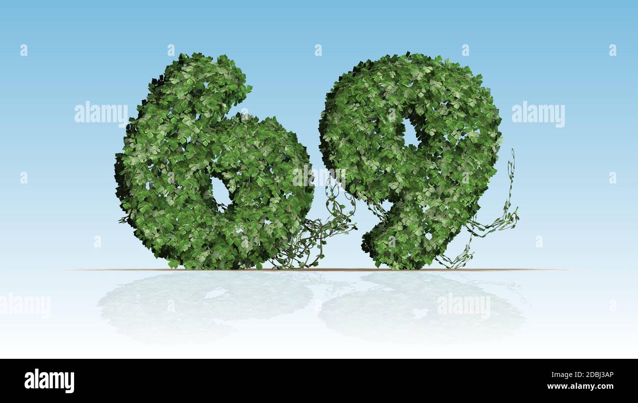 Number 69 created of green ivy leaves Stock Photo - Alamy