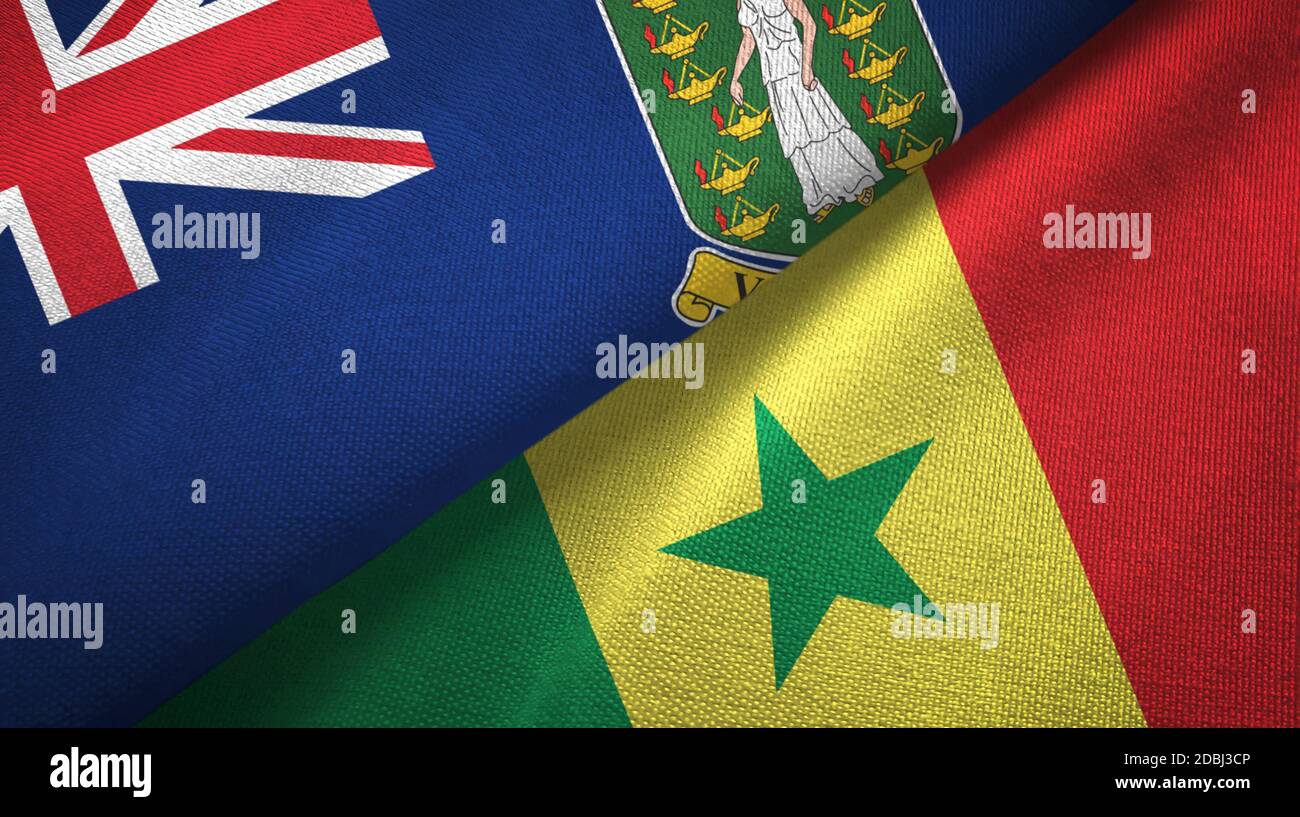 Virgin Islands British UK and Senegal two flags Stock Photo - Alamy