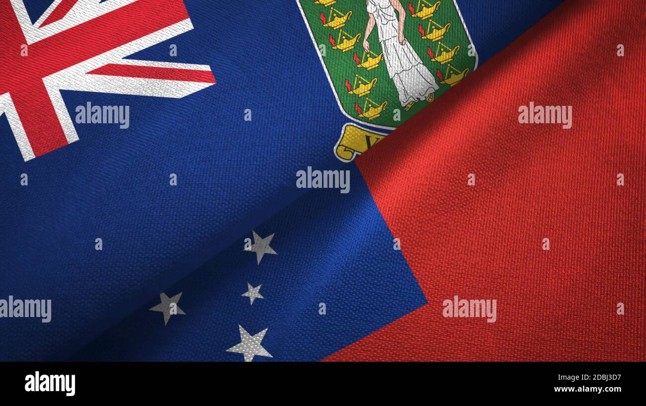 Virgin Islands British UK and Samoa two flags Stock Photo - Alamy