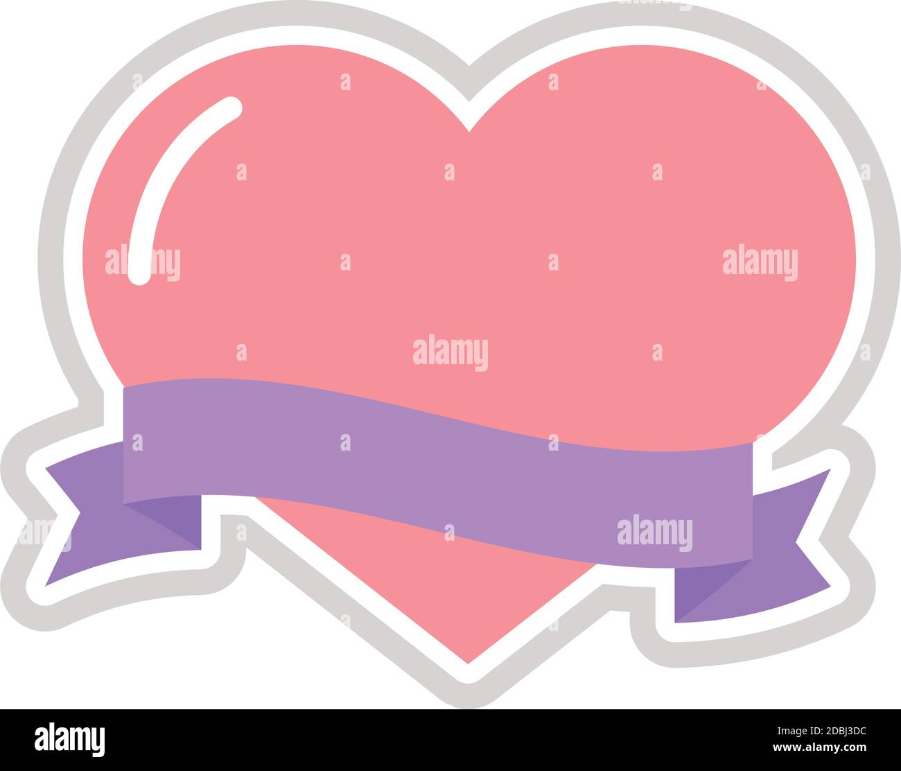 heart sticker flat style icon vector illustration design Stock Vector ...