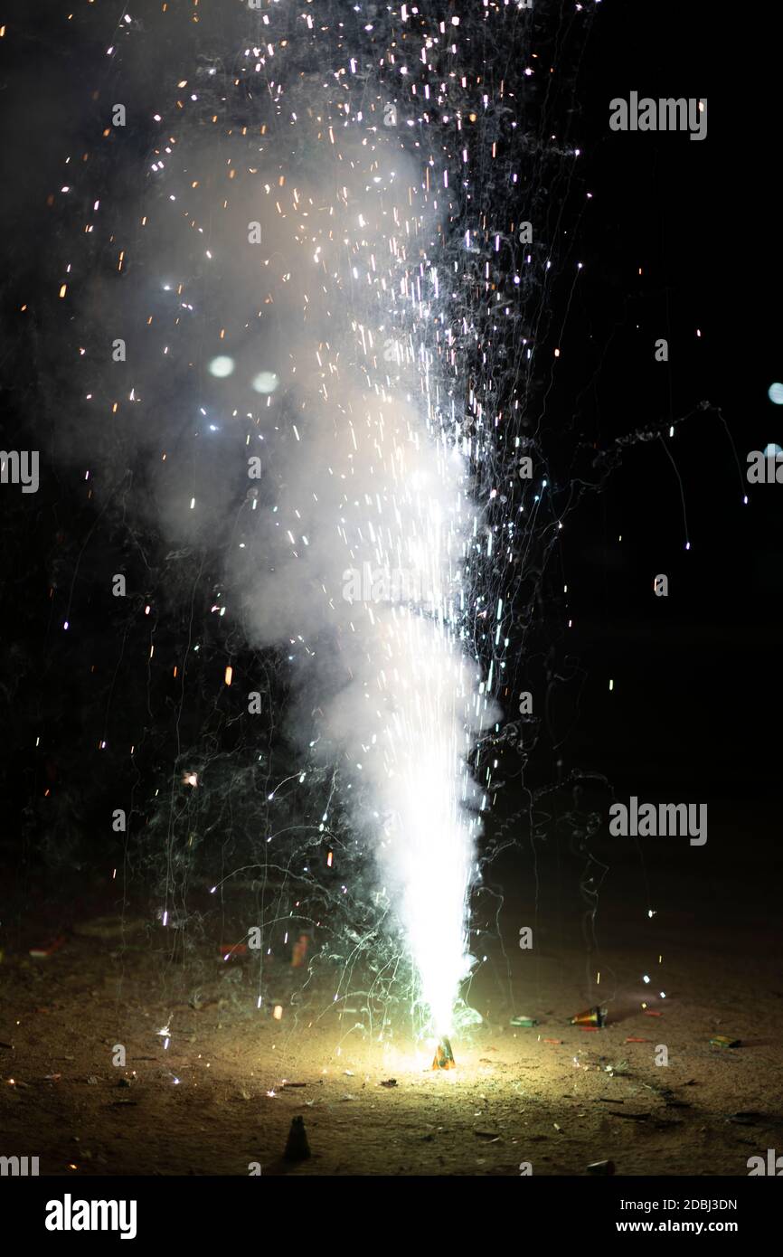 fire of cracker explosion on black background Stock Photo - Alamy