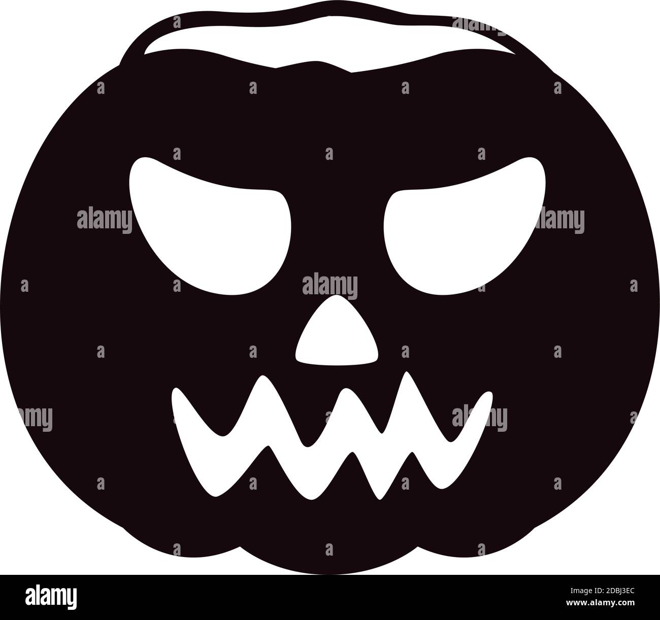 halloween pumpkin jack face silhouette vector illustration design Stock ...