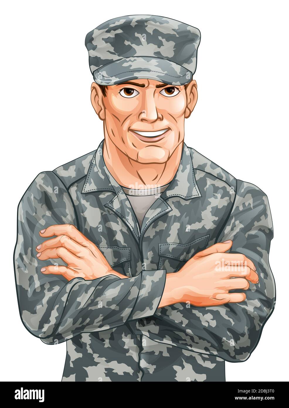 Cartoon illustration army soldier smiling hi-res stock photography and ...