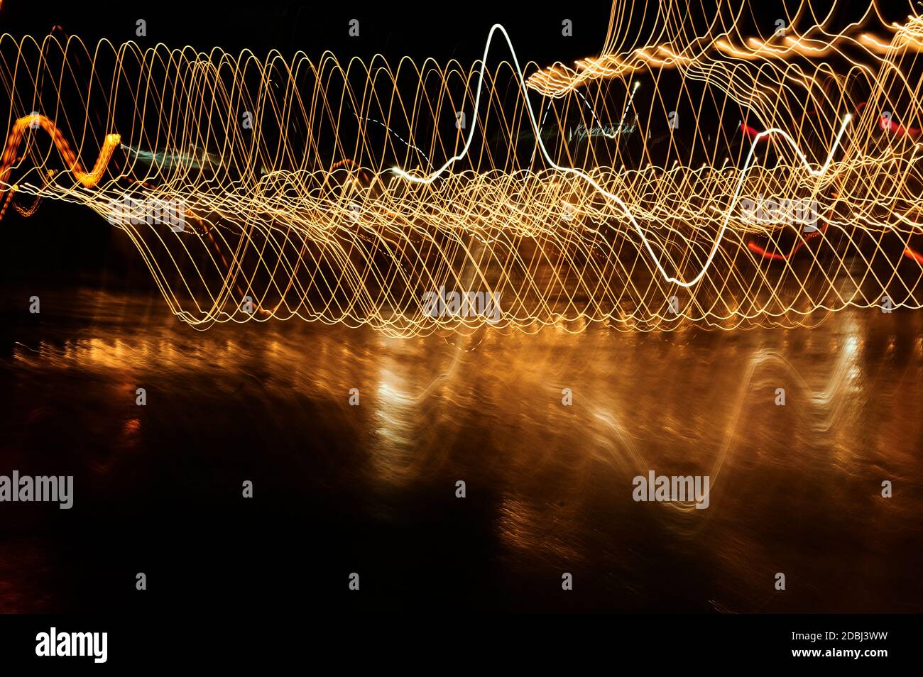 Abstract background of city lights made with long shutter speed. Lights ...