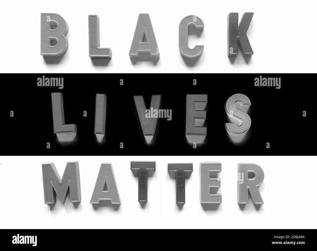 Black Lives Matter (BLM) poster written with magnetic letters Stock ...