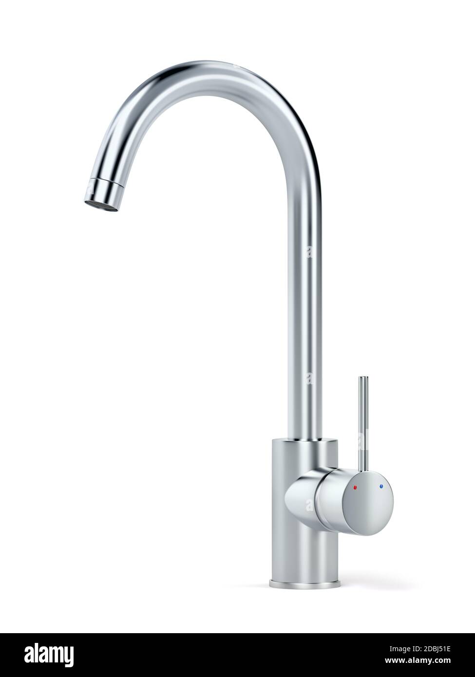 Chrome faucet on white background Stock Photo - Alamy