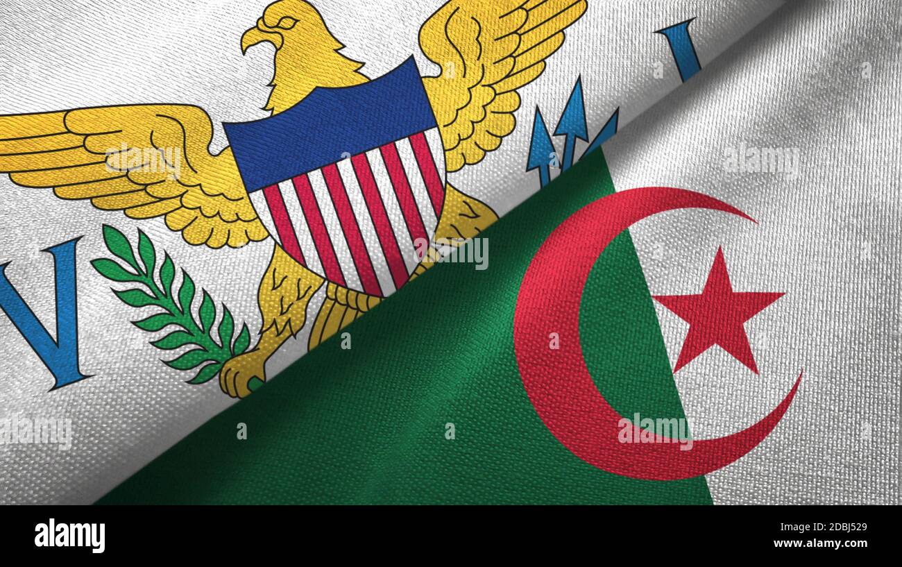 Virgin Islands United States and Algeria two flags Stock Photo - Alamy