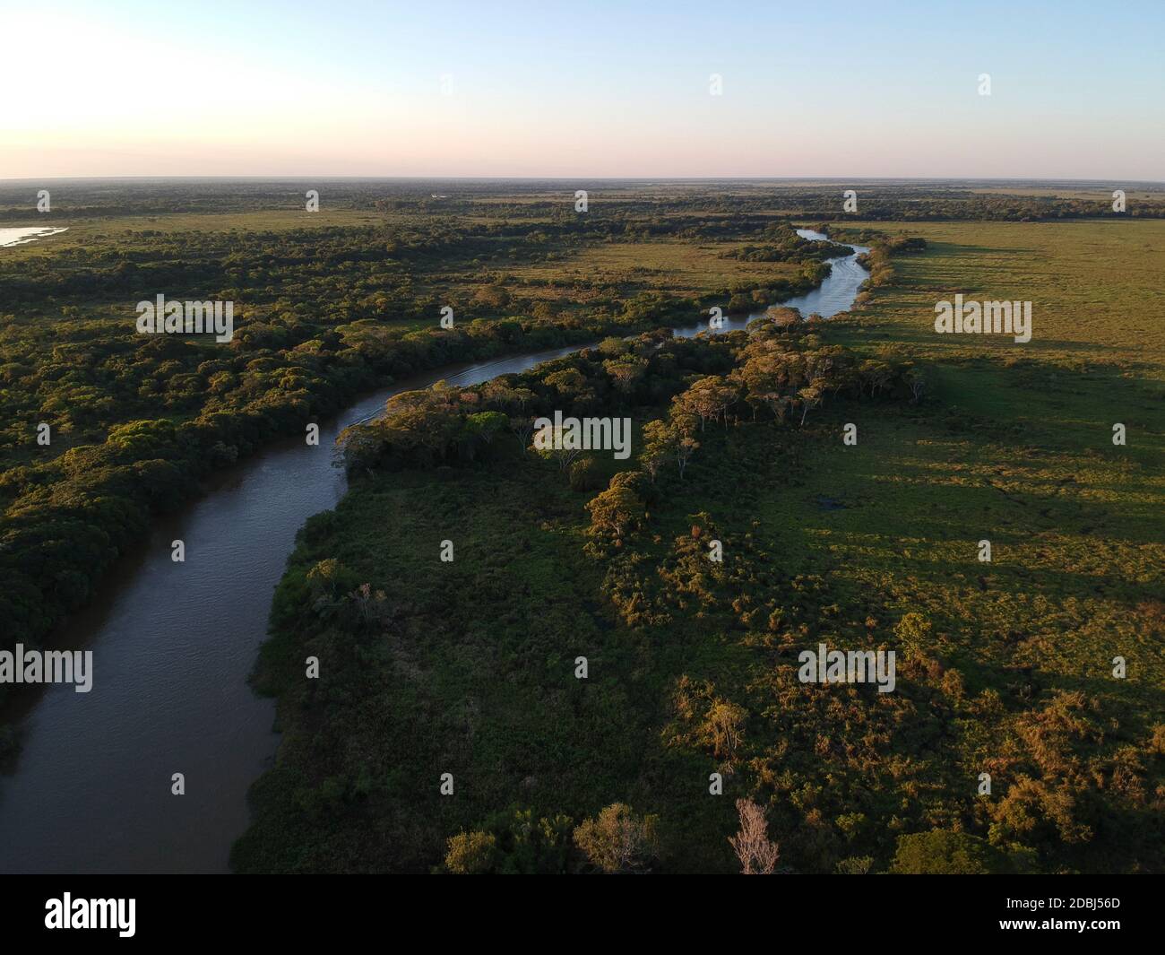 Aerial view of Rio Cuiaba, Pantanal, Mato Grosso, Brazil, South America ...
