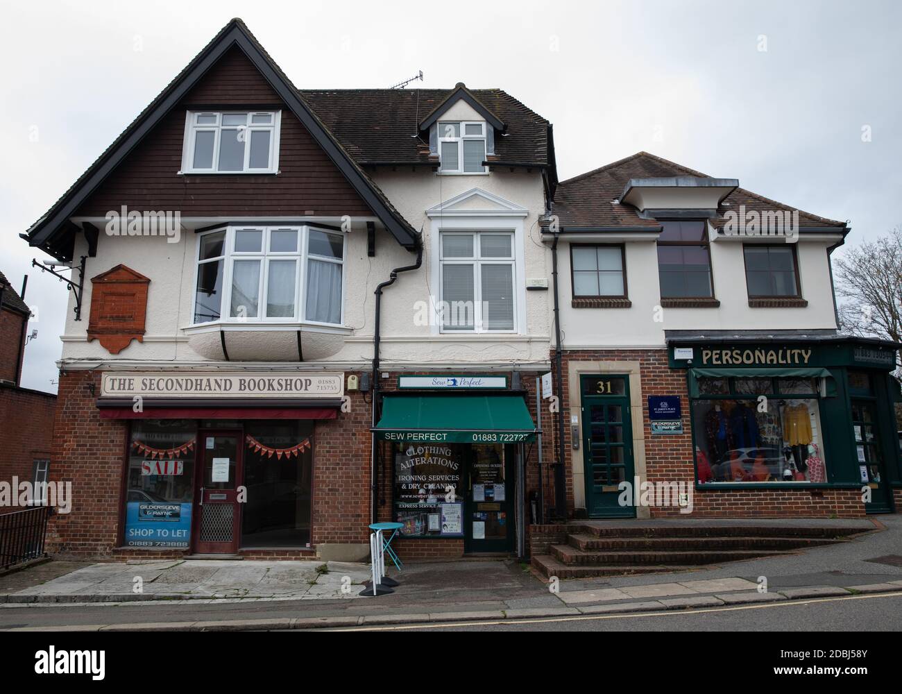 A Parade of shops in Station Road West, Oxted, Surrey Stock Photo - Alamy