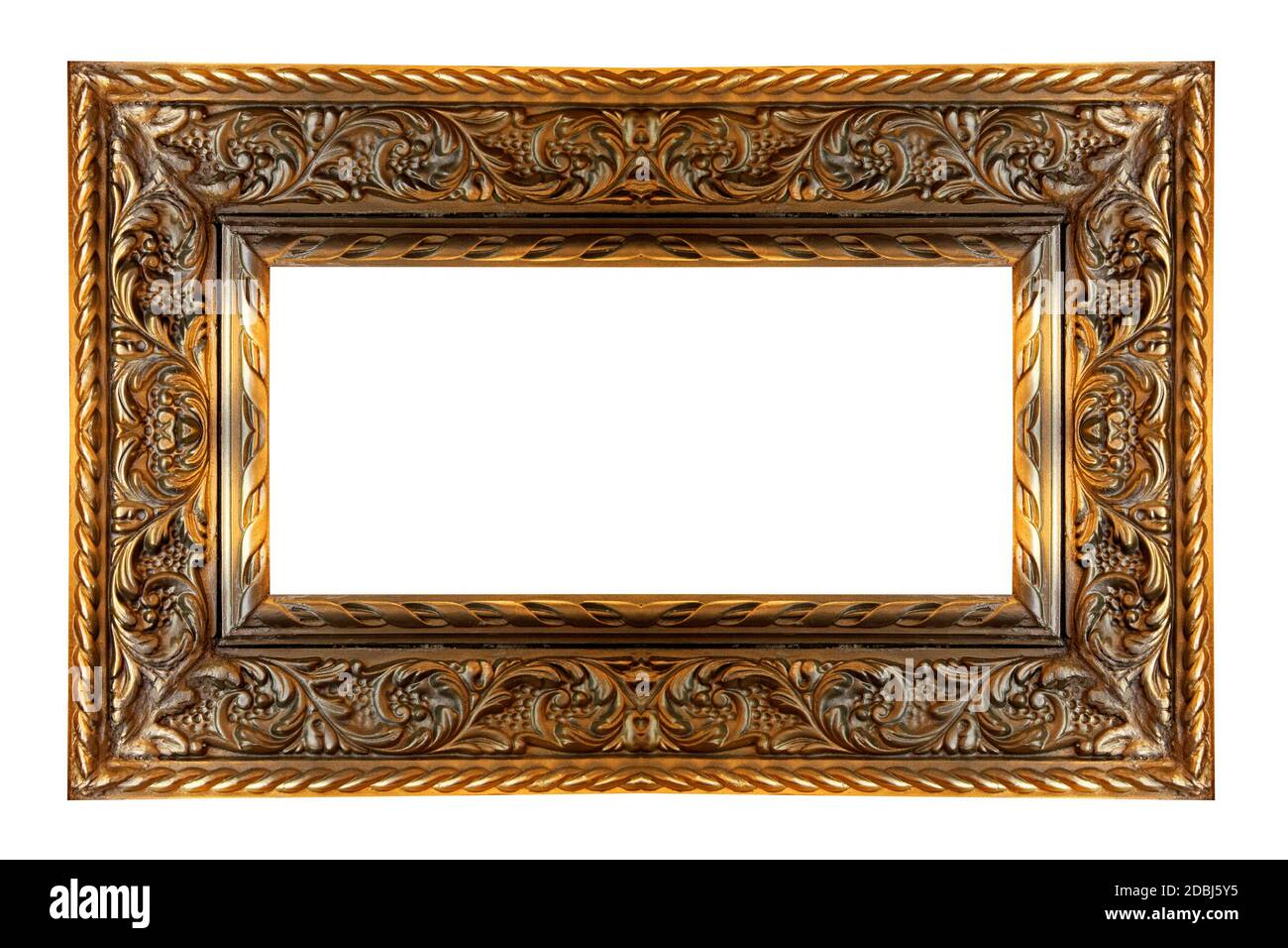 Old panoramic frame in pure gold color Stock Photo - Alamy