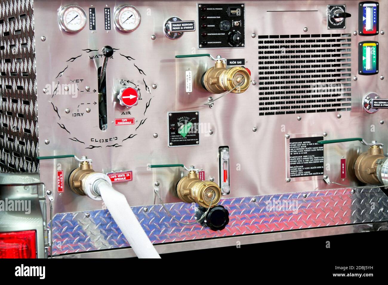 Foam and water pump engine close up Stock Photo - Alamy