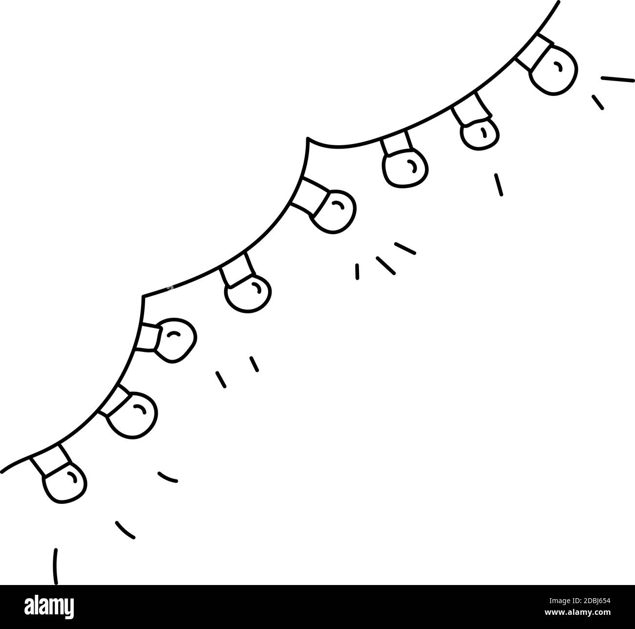 Isolated icon of hand drawn doodle glowing garland Stock Vector Image ...