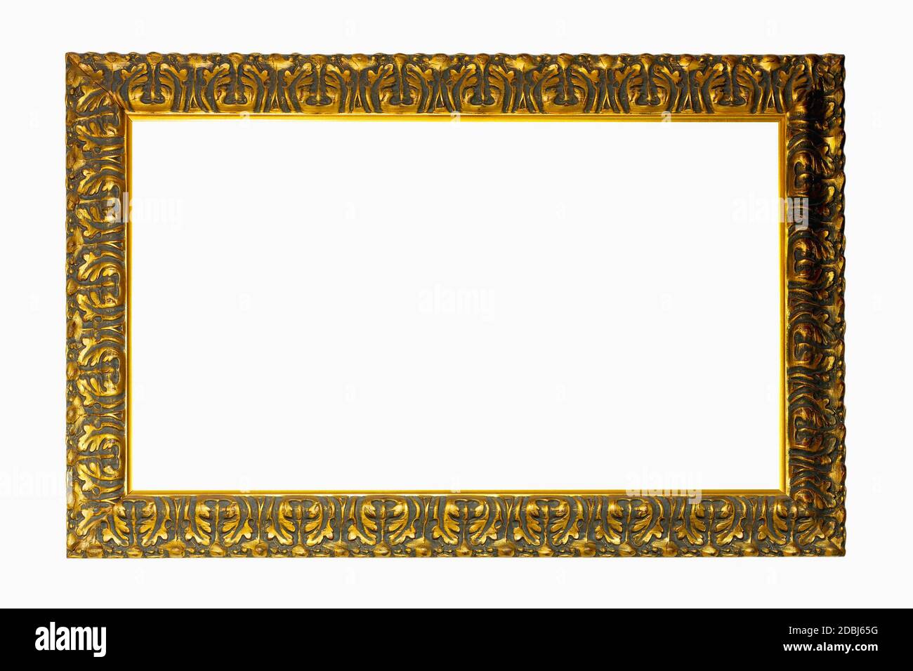 Big rectangular frame in pure gold color Stock Photo - Alamy