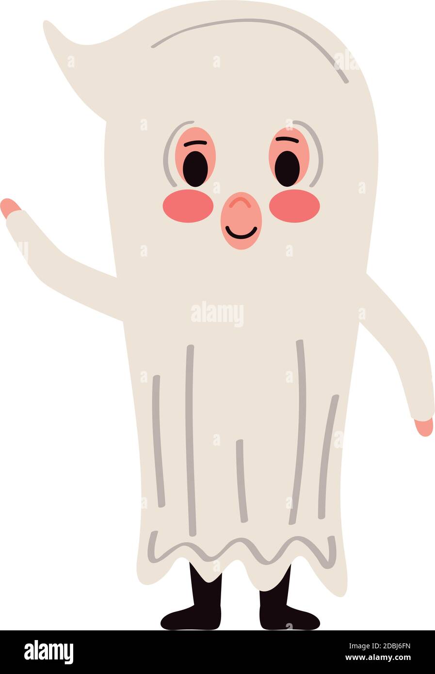 little boy with ghost disguise character vector illustration design ...