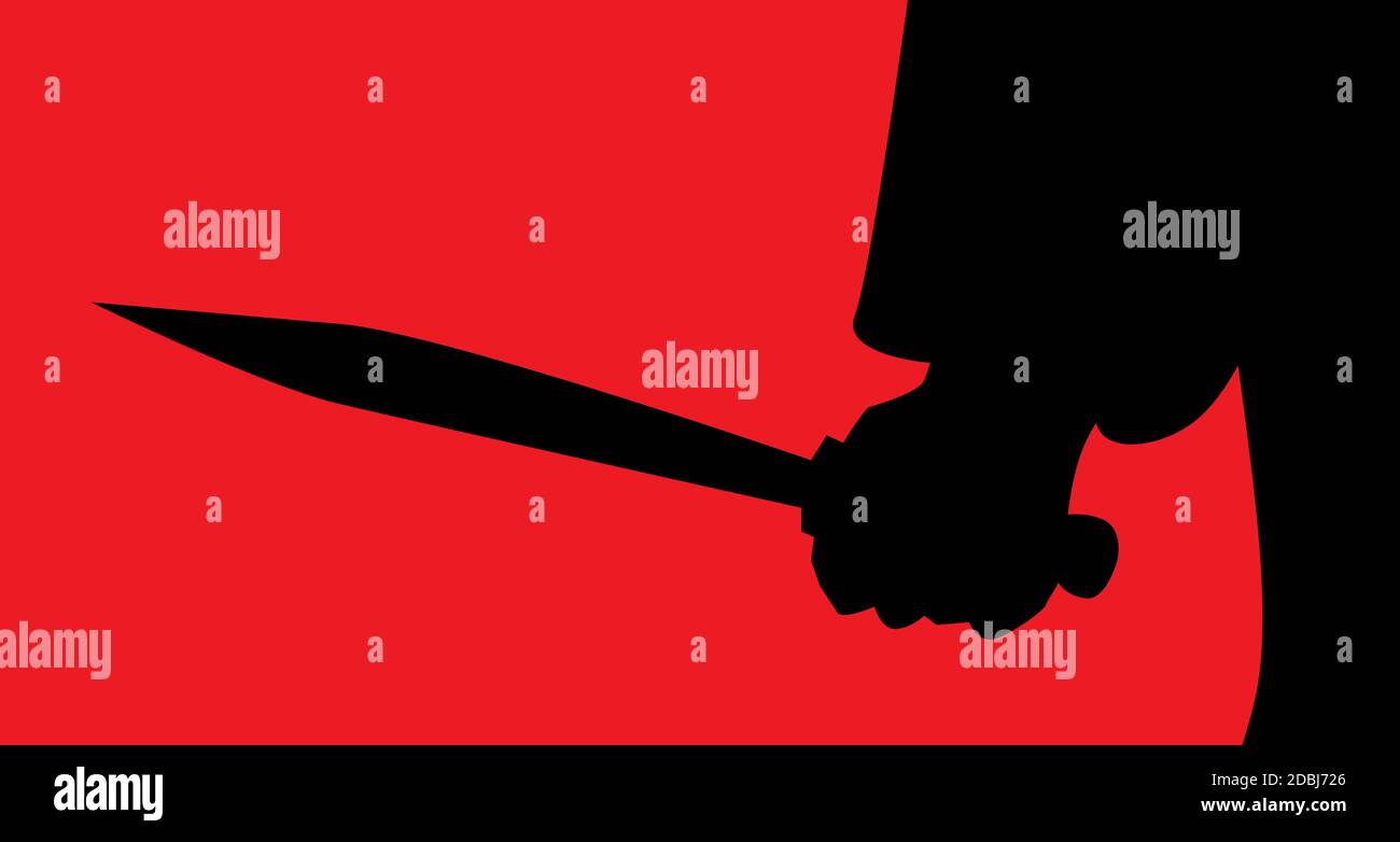 The hand of Jack the Ripper holding his knife Stock Photo - Alamy