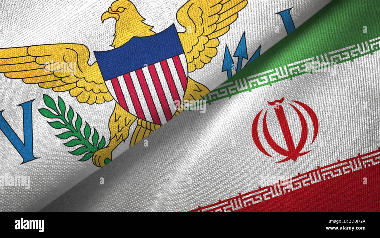 Virgin Islands United States and Iran two flags Stock Photo - Alamy