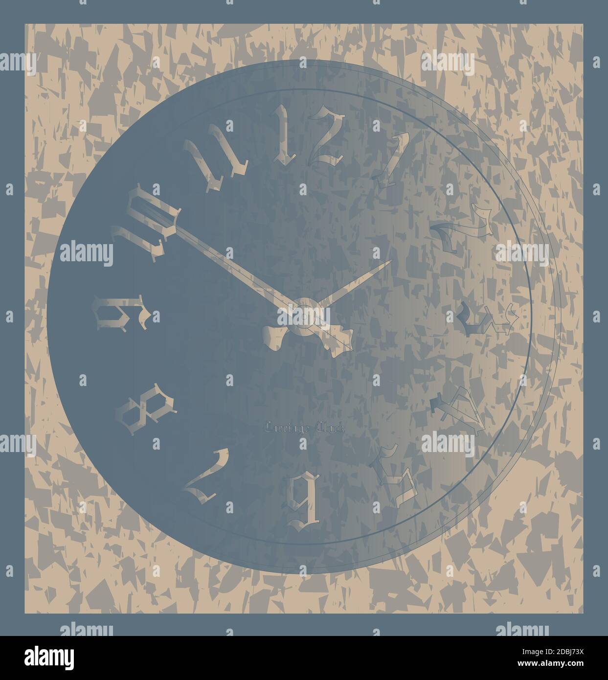 Clock face with a grey grunge style layout Stock Photo - Alamy