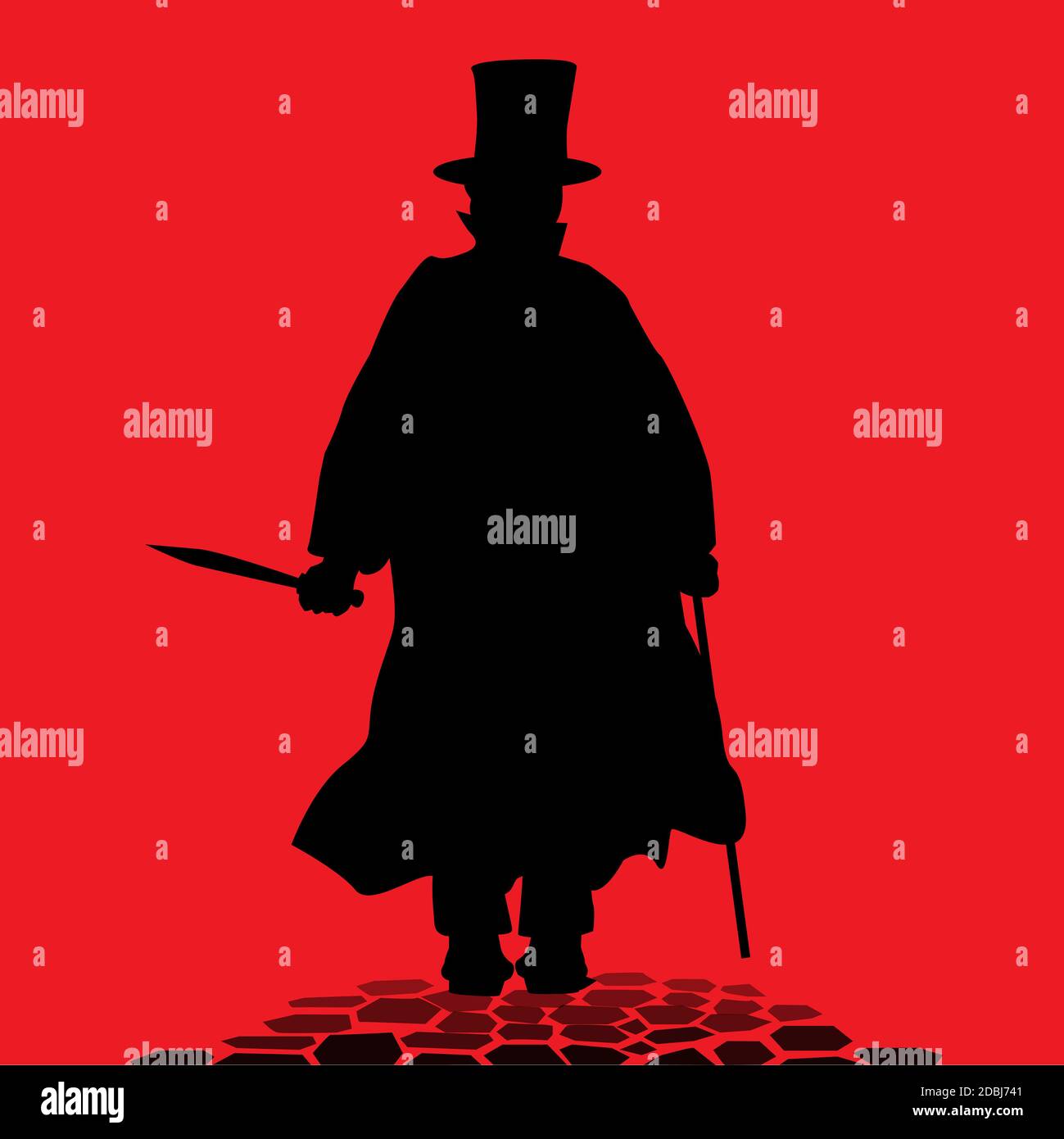 Jack the Ripper on the cobble streets of London Stock Photo - Alamy
