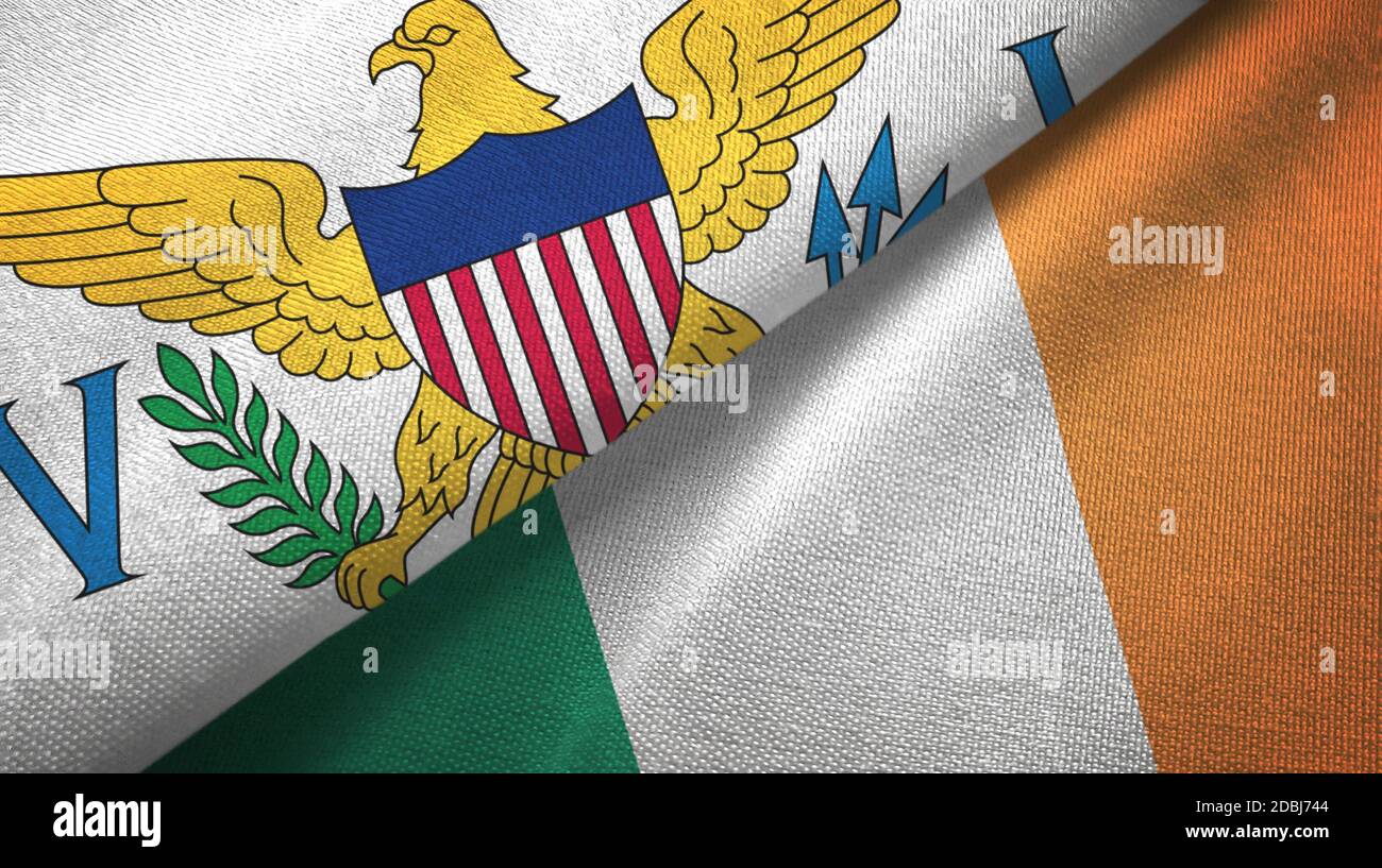 Virgin Islands United States and Ireland two flags Stock Photo - Alamy