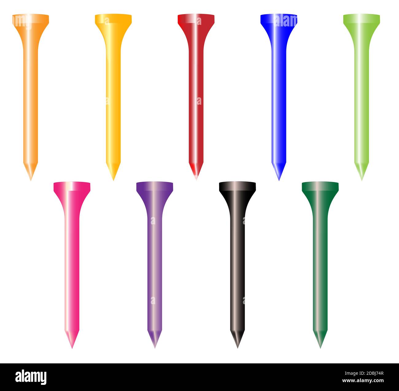 Collection of golf tees Cut Out Stock Images & Pictures - Alamy