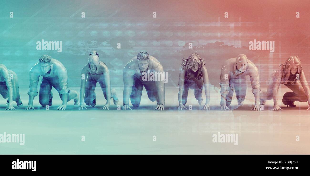 Business Competition with a Winning Leader Skill Stock Photo - Alamy