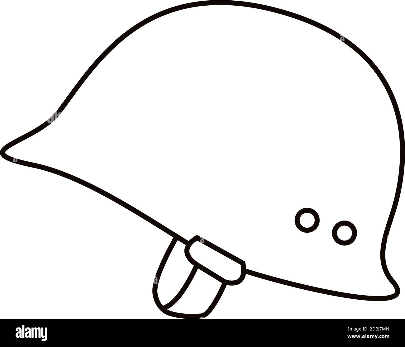 soldier helmet head protection line style icon vector illustration ...