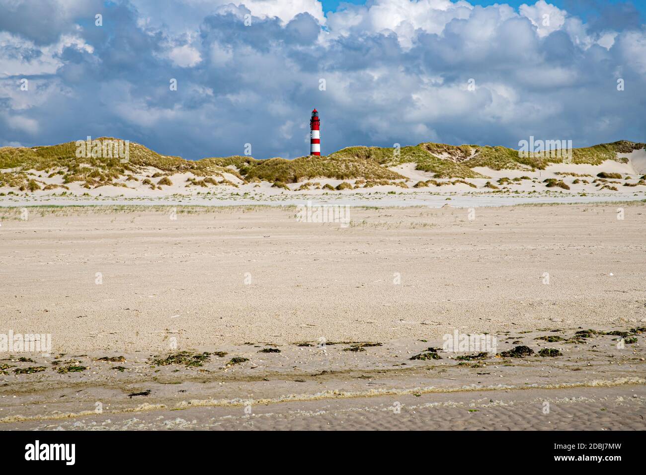 Amrum lighthouse behind dunes Stock Photo - Alamy