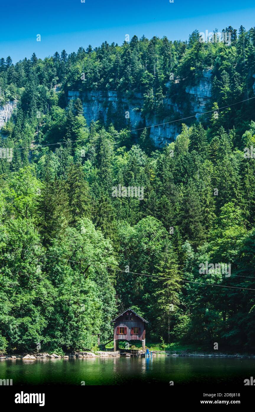 Atypical house in the Doubs gorges on the Franco-Swiss border in France ...