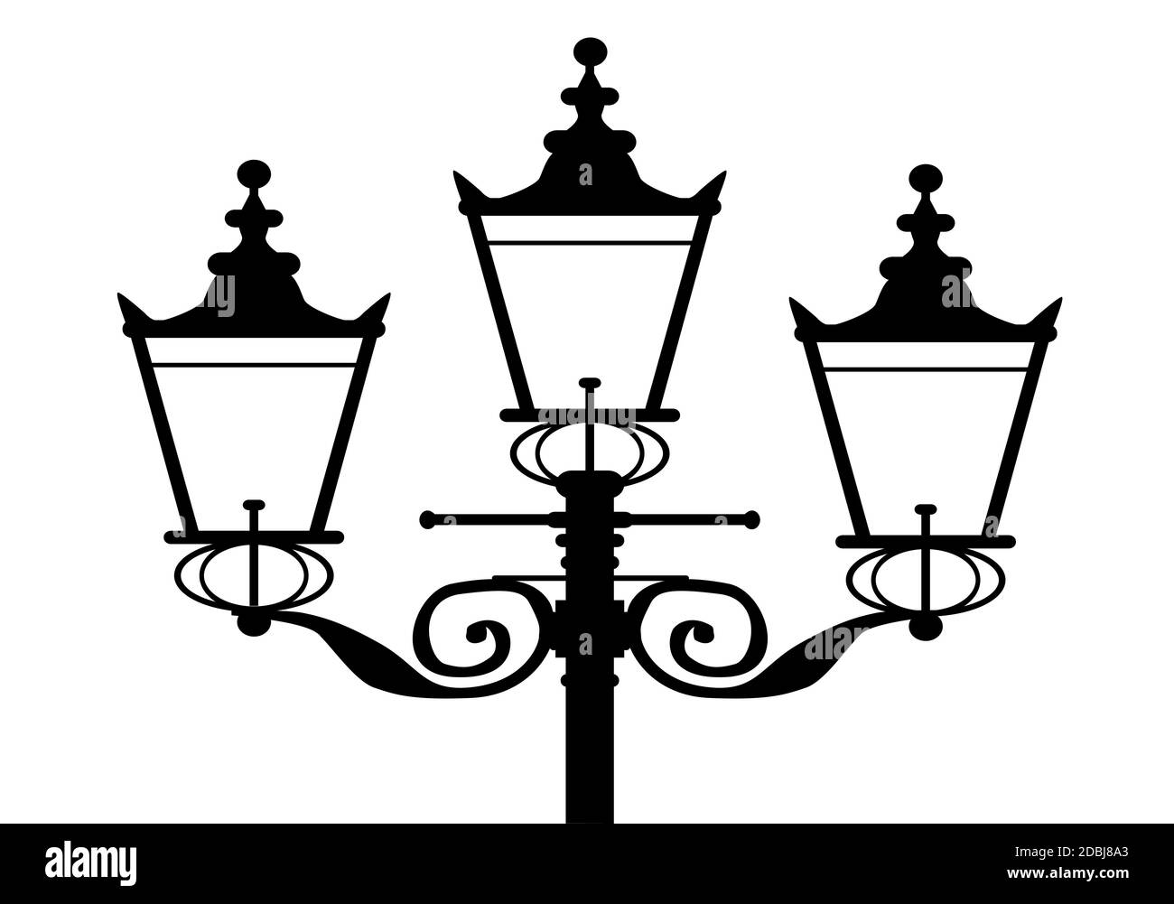 Gas lighting street illustration Black and White Stock Photos & Images ...
