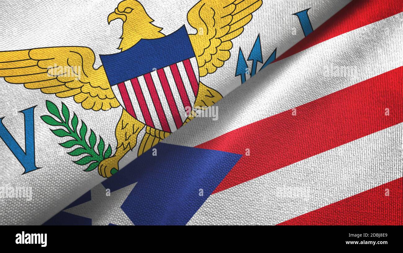 Virgin Islands United States and Puerto Rico two flags Stock Photo - Alamy