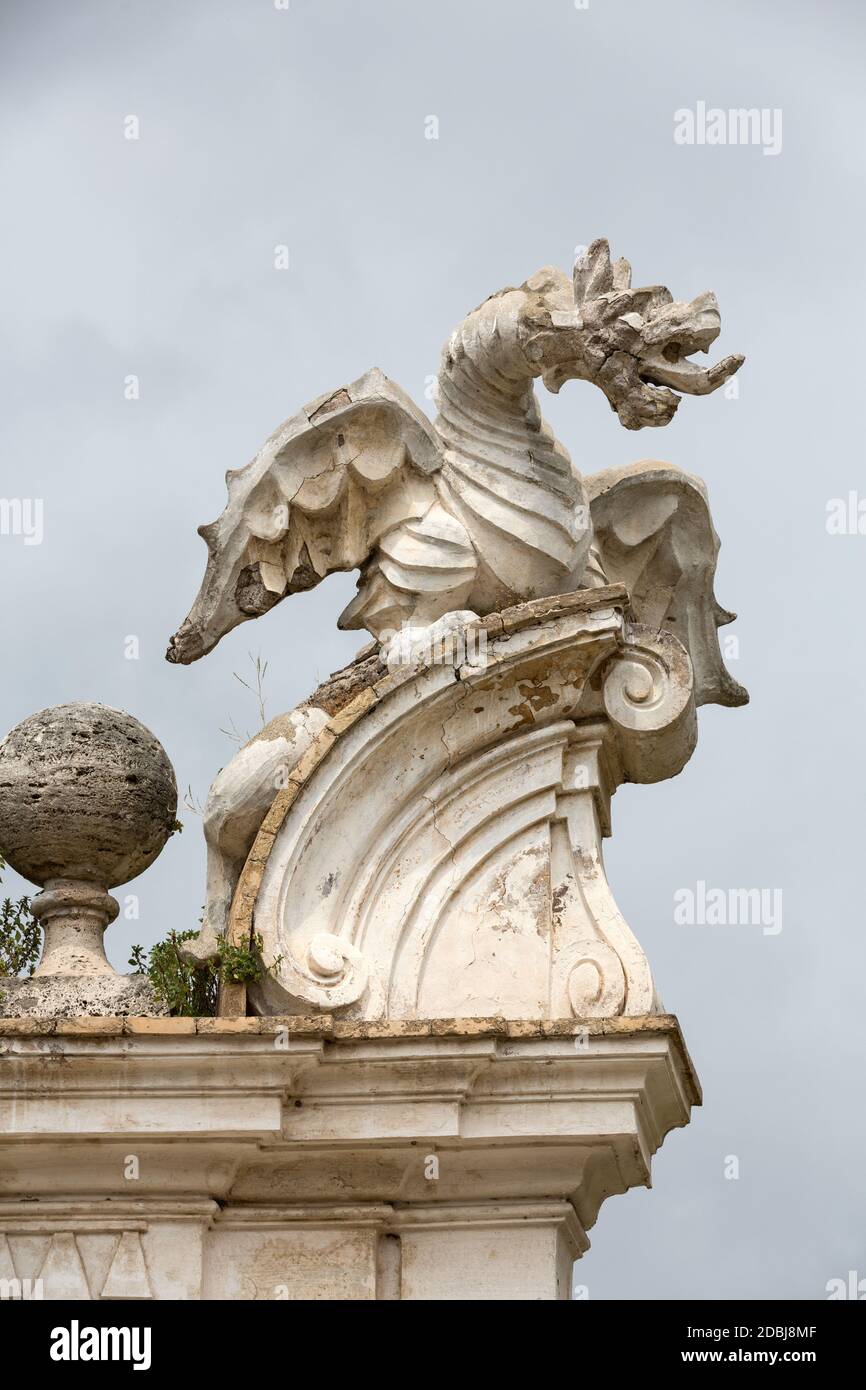 The winged dragon of Villa Borghese, Rome Stock Photo - Alamy