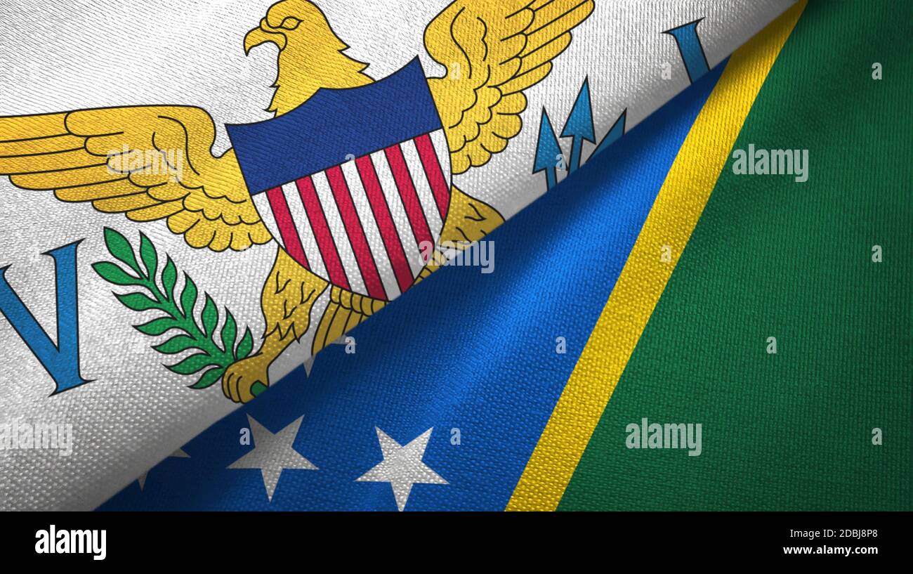 Virgin Islands United States and Solomon Islands two flags Stock Photo ...