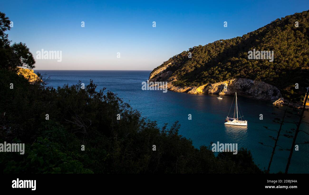 Cala Llonga bay Stock Photo - Alamy