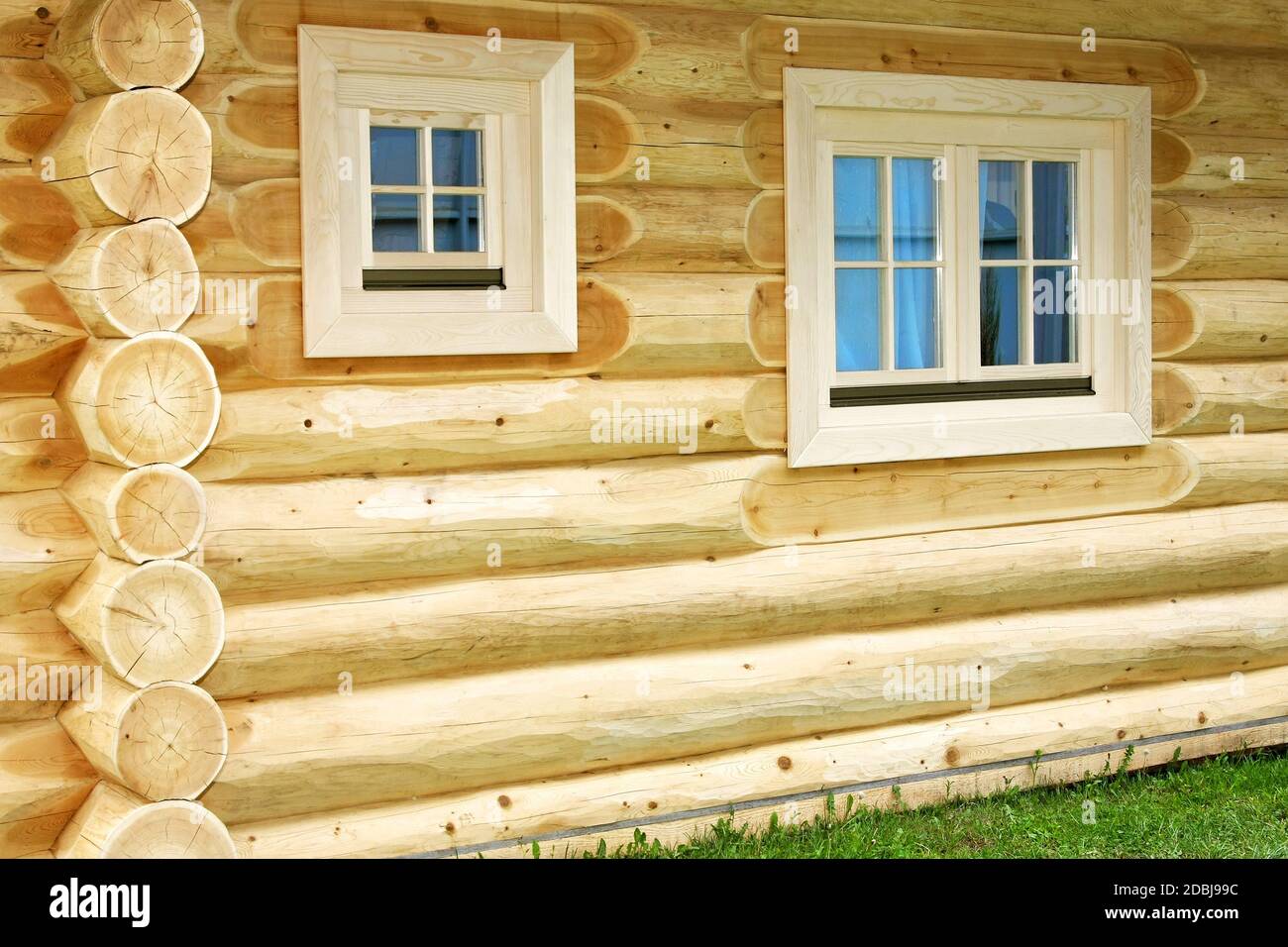 Country cottage house with pine balk wall Stock Photo - Alamy