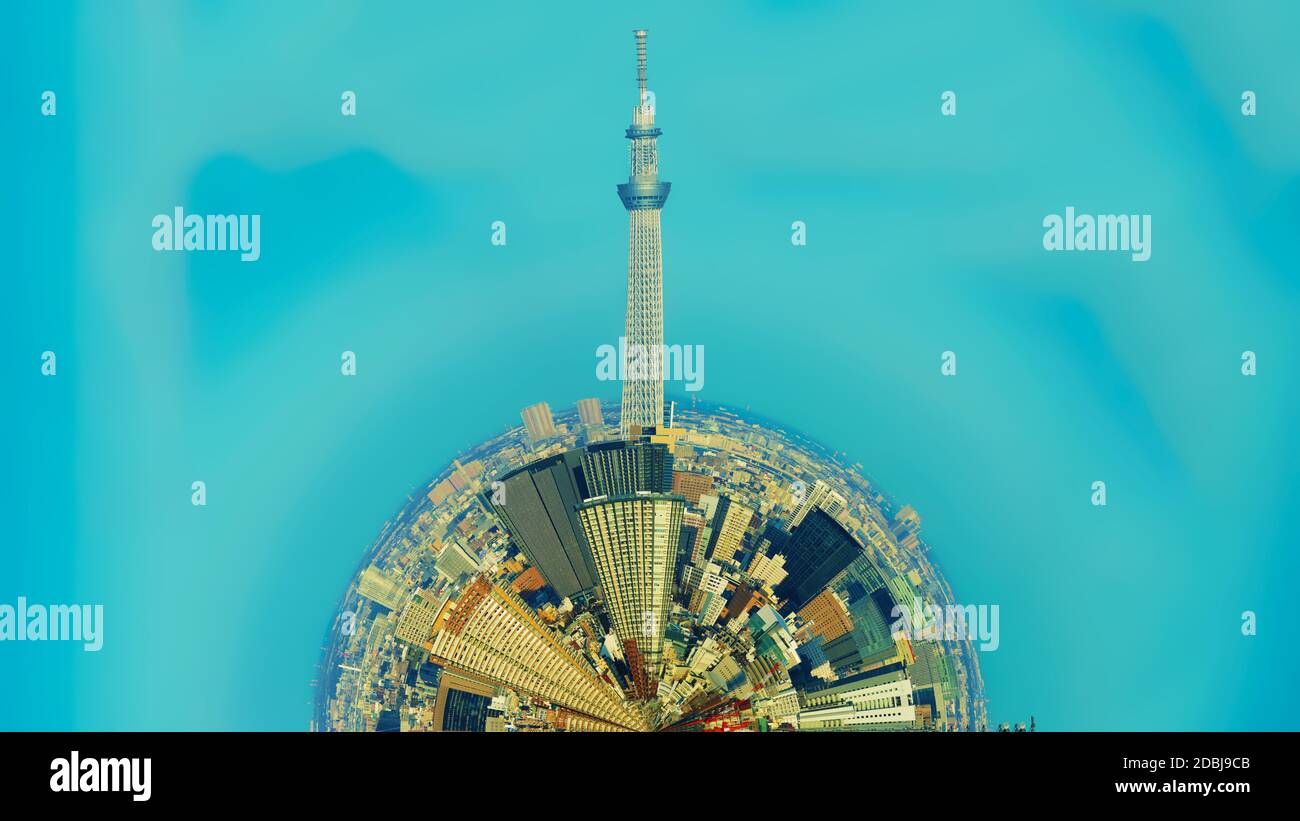 Little Planet (Sky Tree Stock Photo - Alamy
