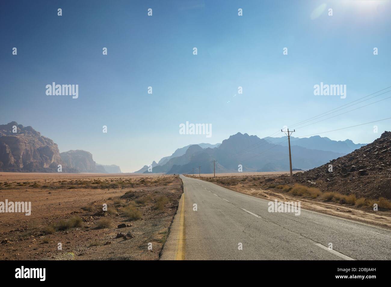 Road to Wadi Rum Dessert, Jordan Stock Photo - Alamy