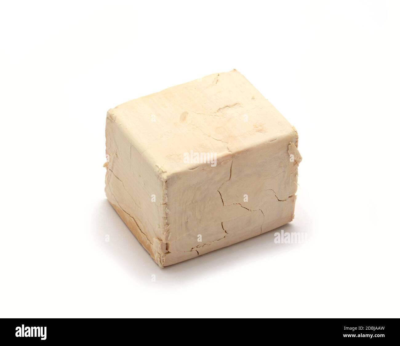 Fresh whole yeast block over white background Stock Photo - Alamy