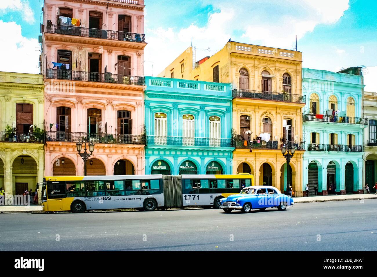 July 15, 2019 - Havana Cuba. Old retro car in Havana with tipical ...