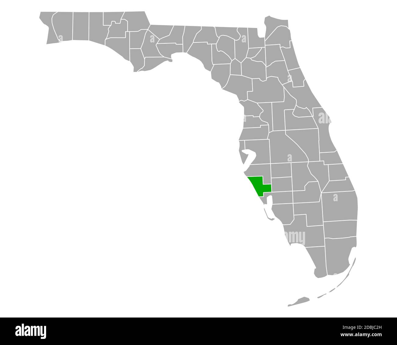 Map of Sarasota in Florida Stock Photo - Alamy