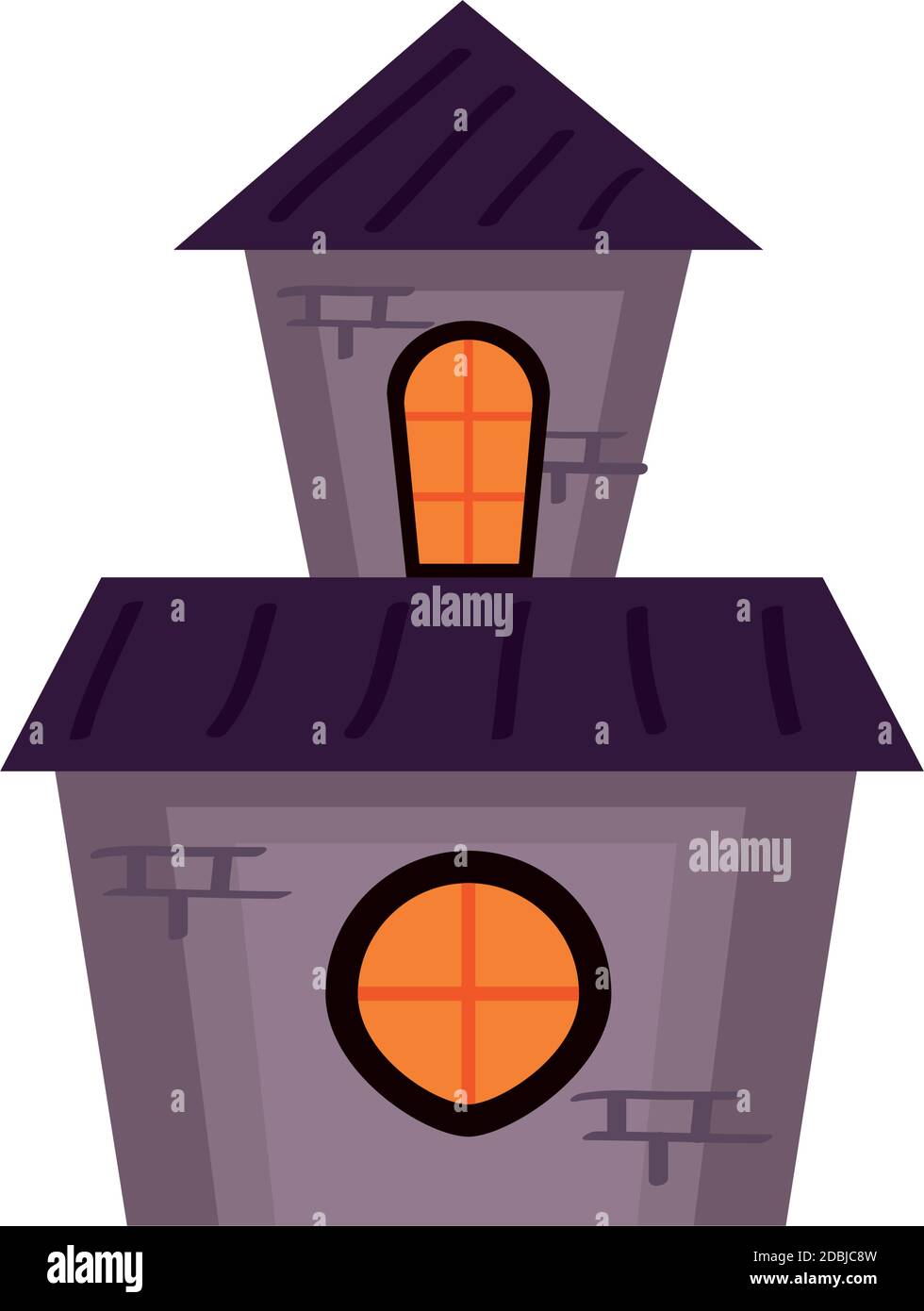halloween haunted castle building tower vector illustration design ...