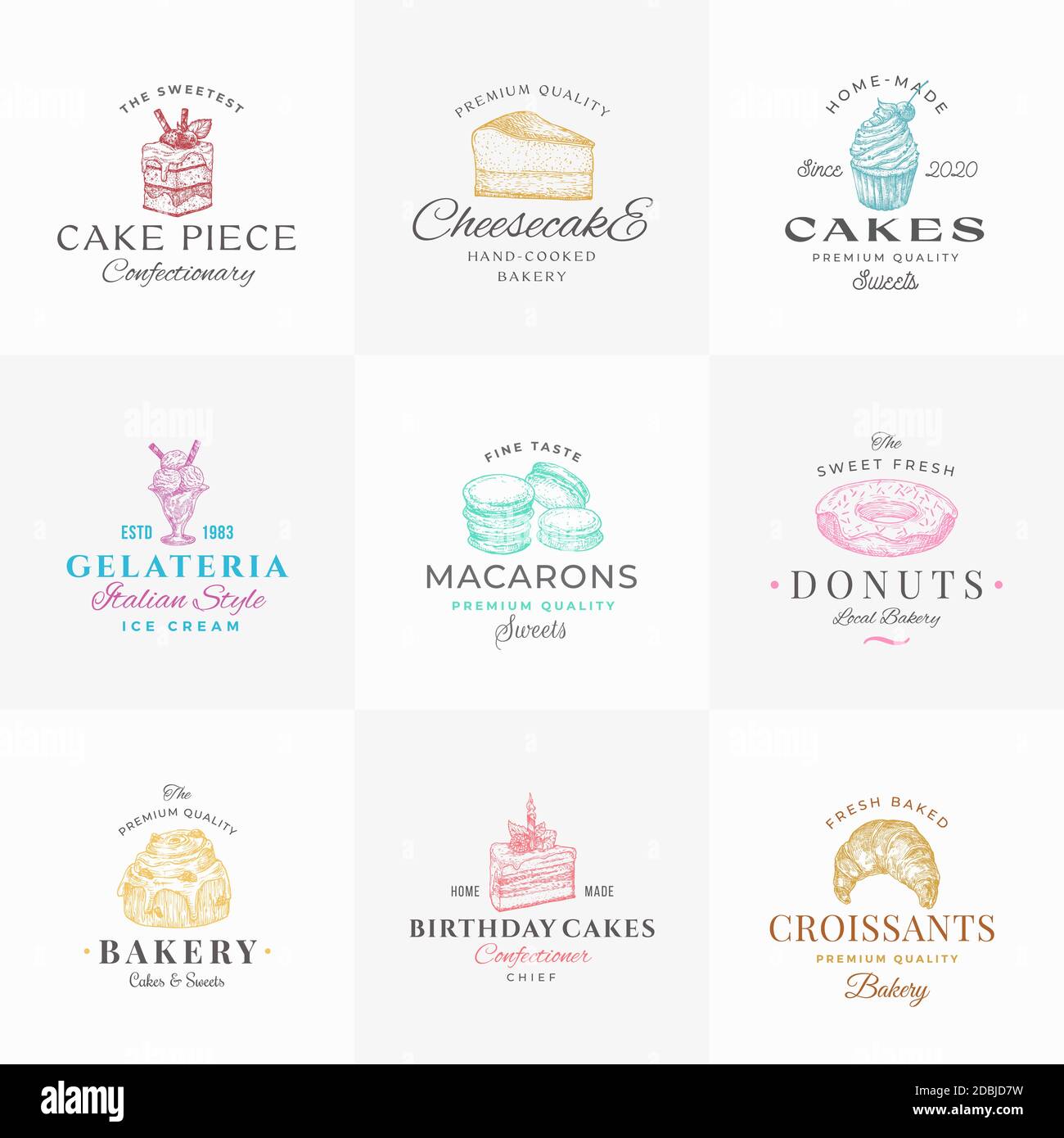 Premium Confectionary Abstract Signs, Symbols or Logo Templates ...