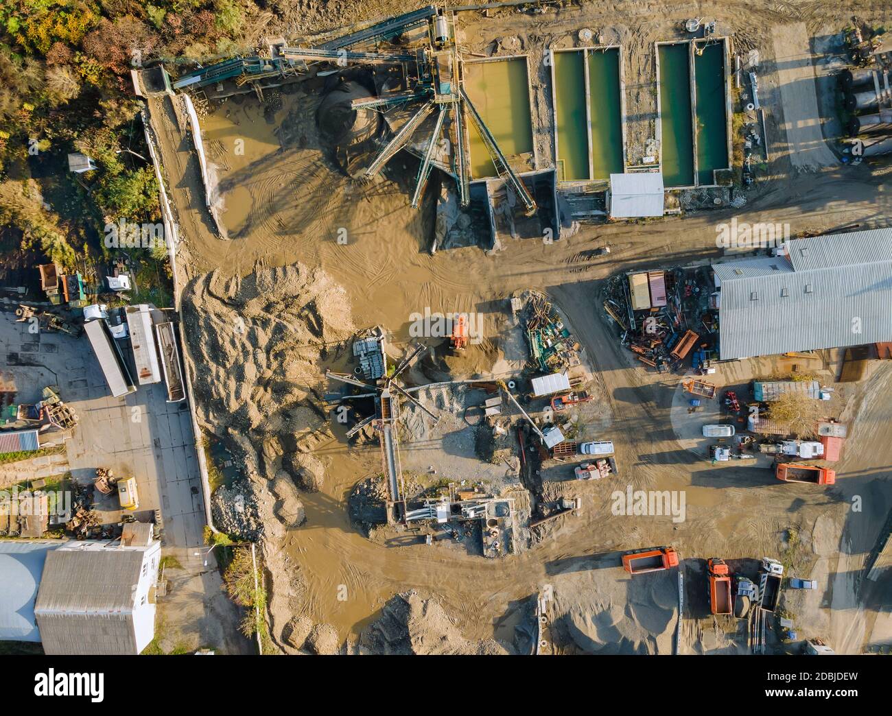 Industrial zone, site with empty factory for the production of foam ...
