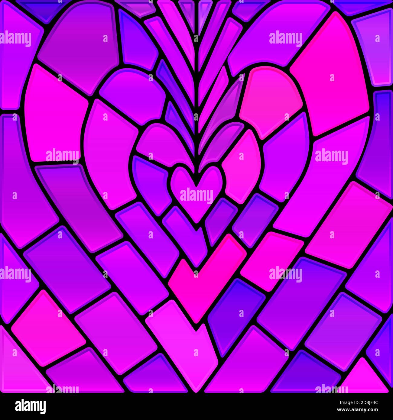 abstract stained-glass mosaic background - purple heart Stock Photo - Alamy