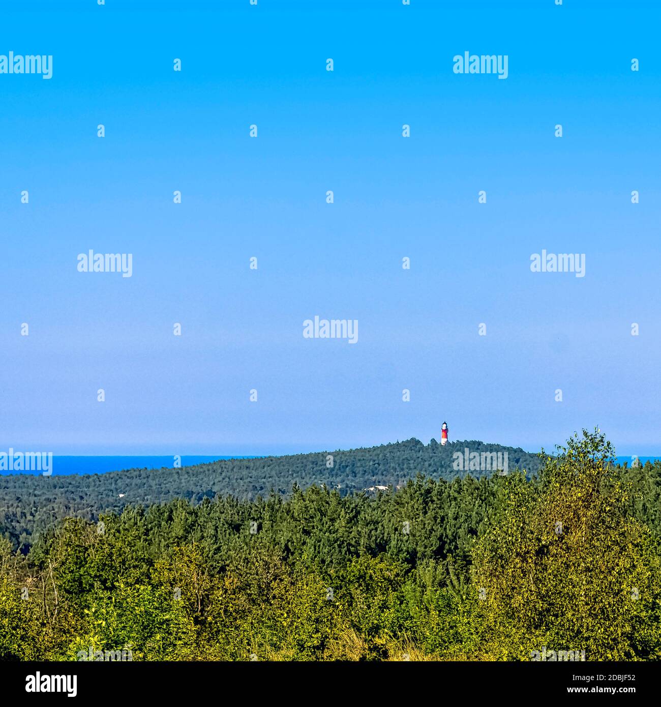 Panoramic view of Polish seacoast with lighthouse in background - Stilo ...