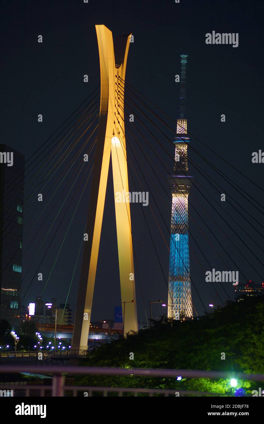 Of Chuo-ku, Tokyo night view Stock Photo - Alamy