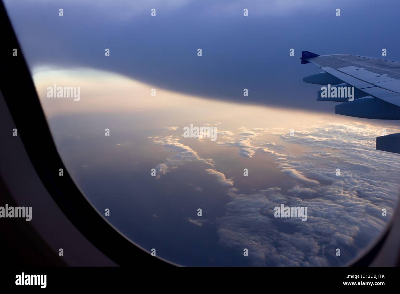 Sky and clouds bird's eye view of the himalayas on the plane Stock ...