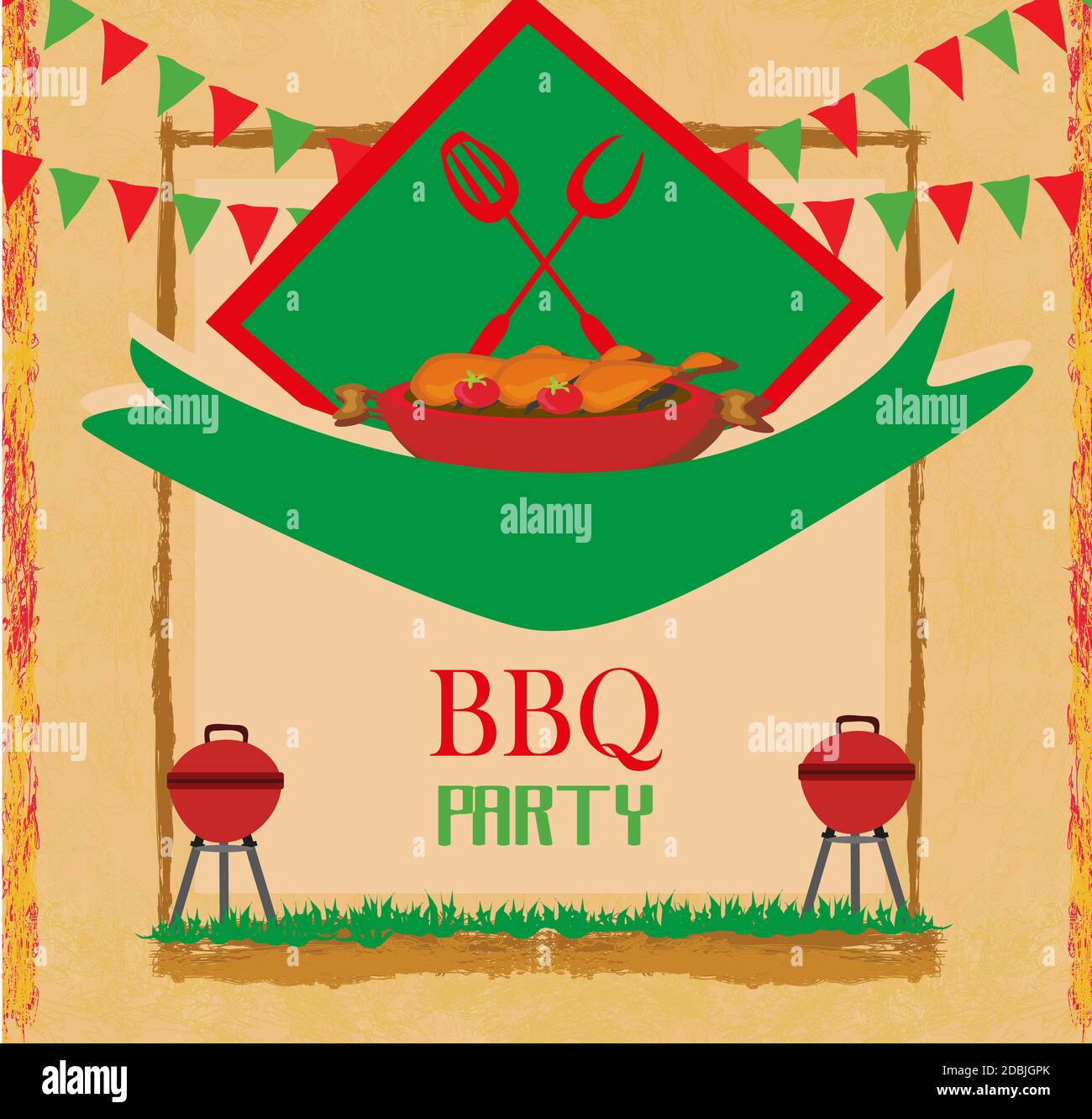 Barbecue Party menu card Invitation Stock Photo - Alamy