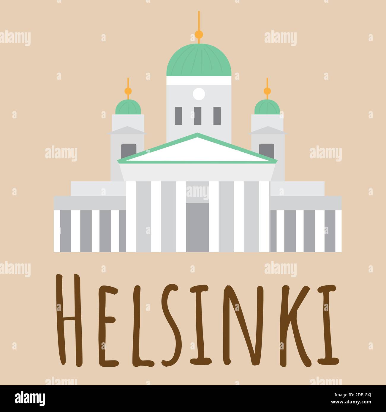Flat style symbol of Helsinki, Finland - Cathedral. Landmark icon for ...