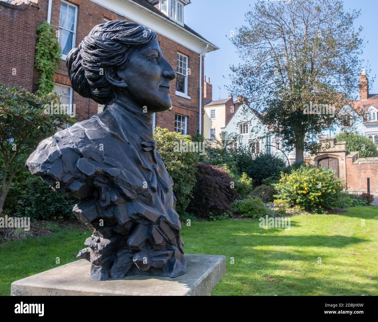 Bust of Mary Webb by the library in Shrewsbury Shropshire September ...